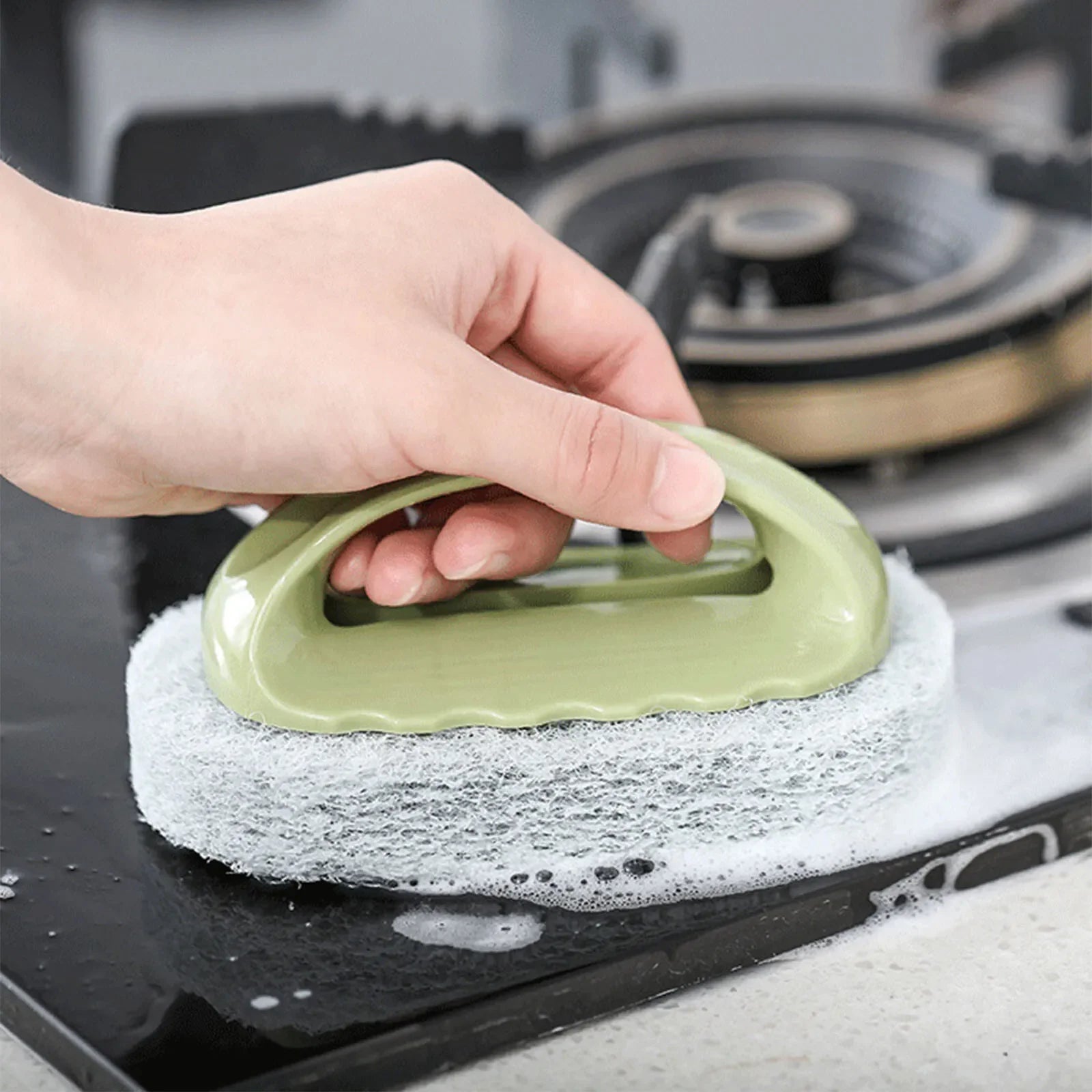 High Grade Cleaning / Scrubbing Sponge With Plastic Handle – Mitti Box